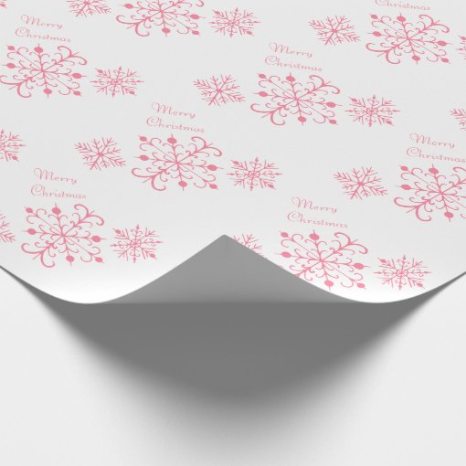 Pink Snowflakes Christmas Wrapping Paper | Zazzle