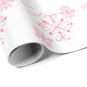 Pink Snowflakes Christmas Wrapping Paper | Zazzle