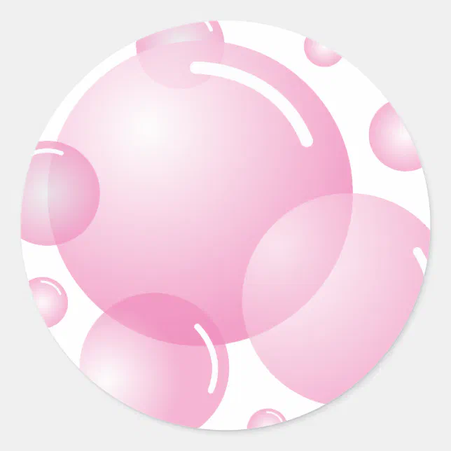 Pink soap bubbles classic round sticker | Zazzle