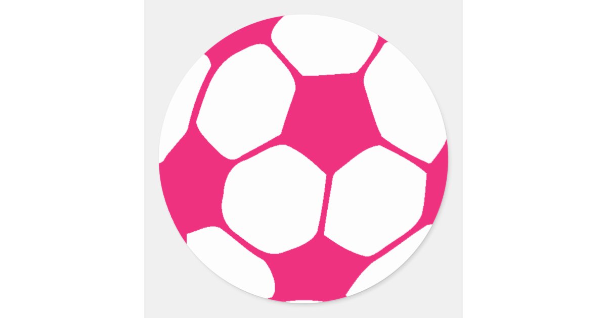 Pink Soccer Ball Classic Round Sticker | Zazzle