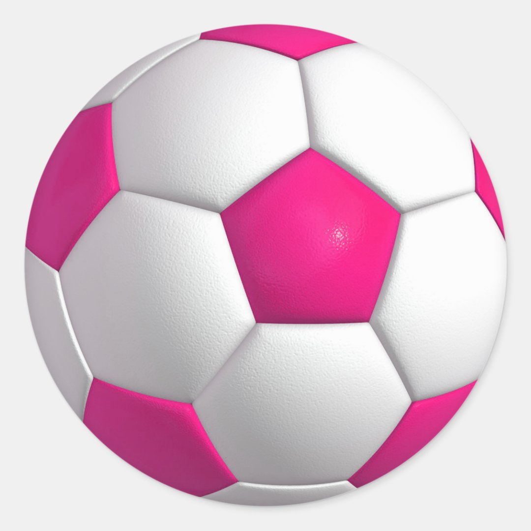 Pink Soccer Ball Classic Round Sticker | Zazzle