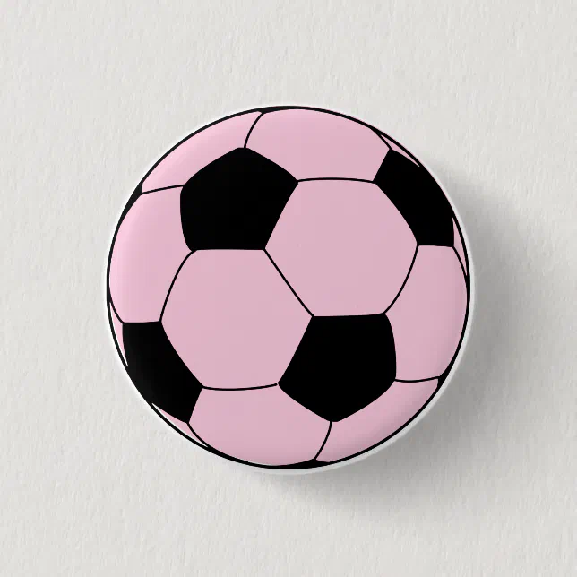 Pink Soccer Football Button | Zazzle