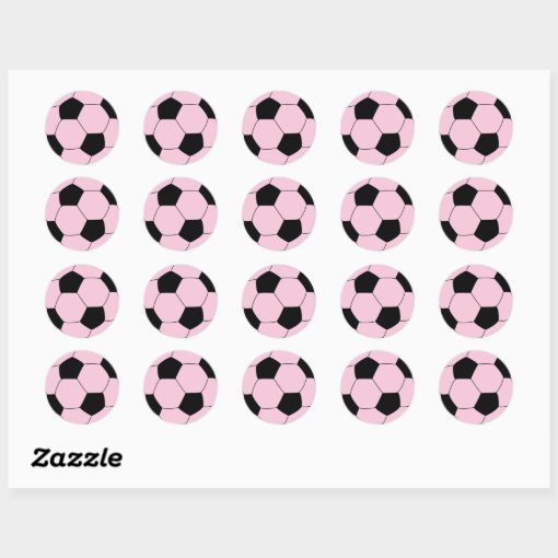 Pink Soccer Football Classic Round Sticker | Zazzle