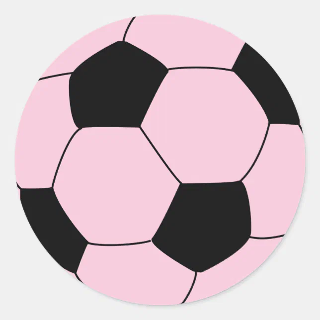 Pink Soccer Football Classic Round Sticker | Zazzle