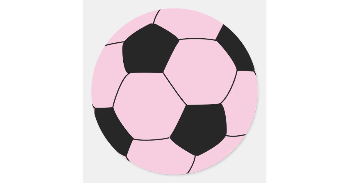 Pink Soccer Football Classic Round Sticker | Zazzle