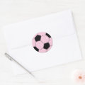 Pink Soccer Football Classic Round Sticker | Zazzle