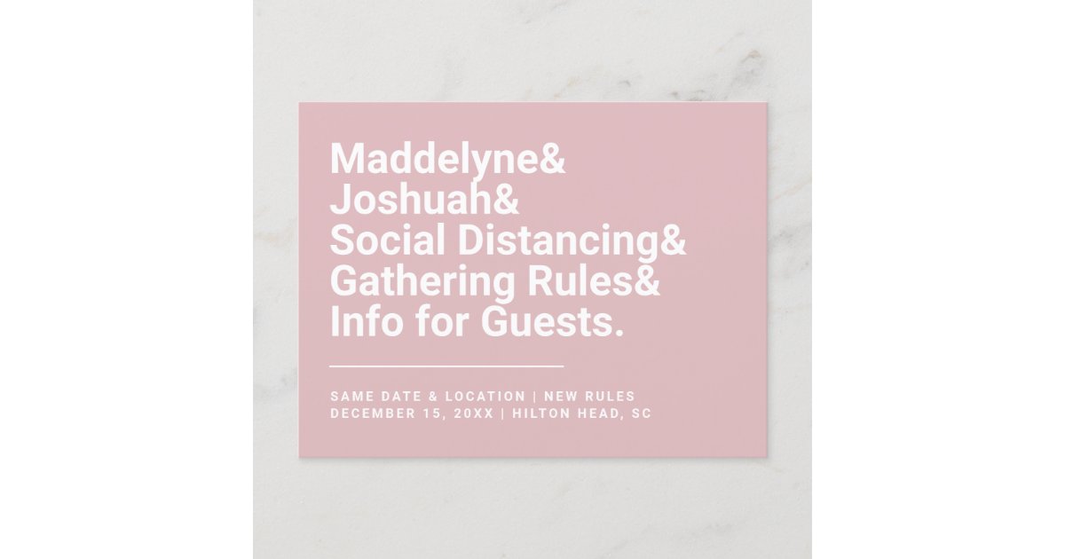 Pink Social Distancing Safety Rules Announcement | Zazzle