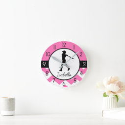 Pink Softball Wall Clock | Zazzle