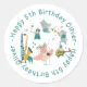 Pink Songbird with Animal Band Birthday Classic Round Sticker | Zazzle