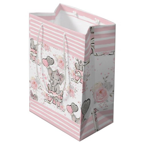 Pink Sparkle Elephant Gift Bag | Zazzle