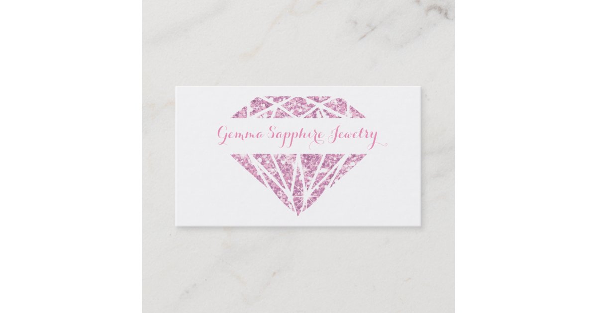 Pink Sparkle Gem Jeweler Business Card | Zazzle