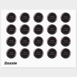 Pink Sparkle Gems Circle Customizable Classic Round Sticker | Zazzle