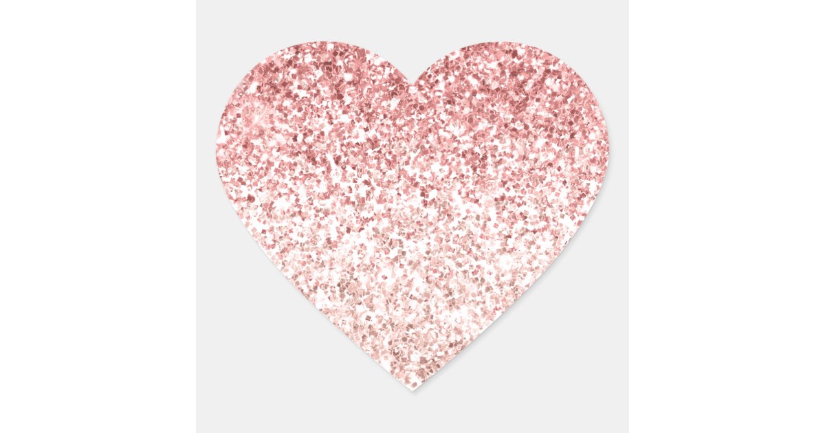 Pink Sparkle Girly Glitzy Glam Glitter Heart Sticker | Zazzle
