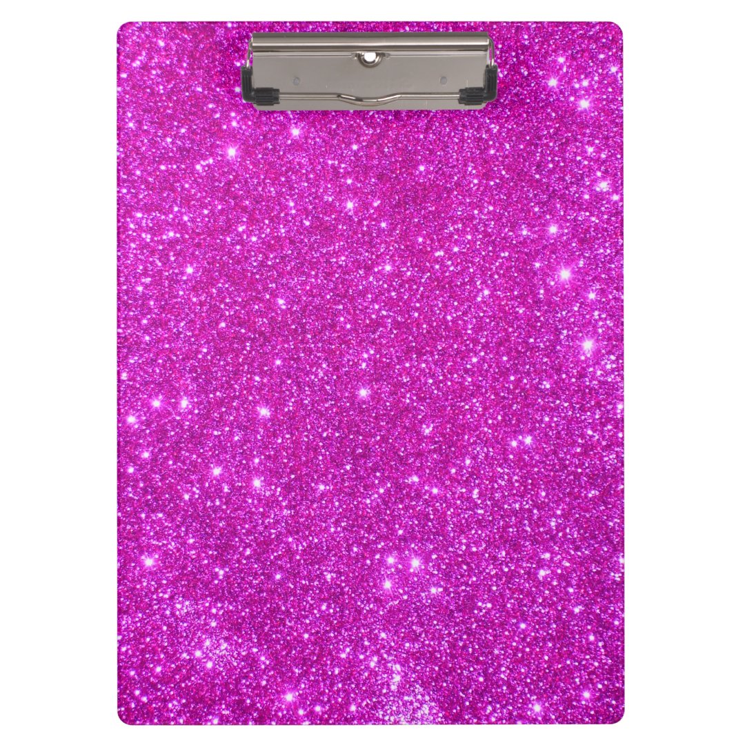 Pink Sparkle Glitter Girly Clipboard 3 | Zazzle