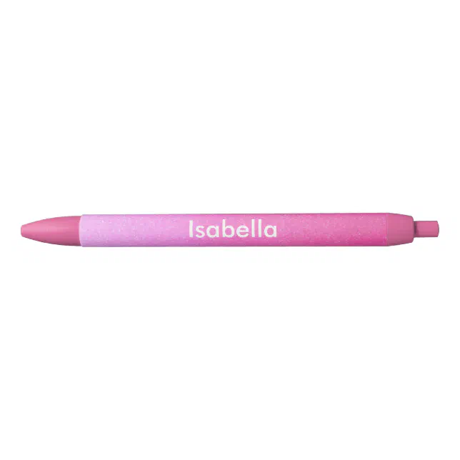 Pink Sparkle Glitter Personalized (Any Name) Pen | Zazzle
