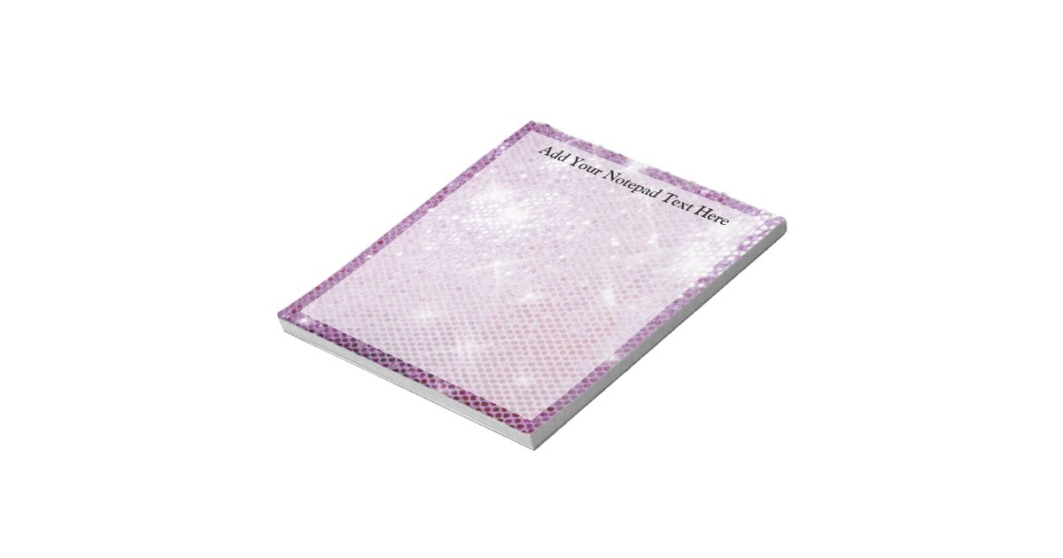 Pink Sparkle-Look Notepad | Zazzle