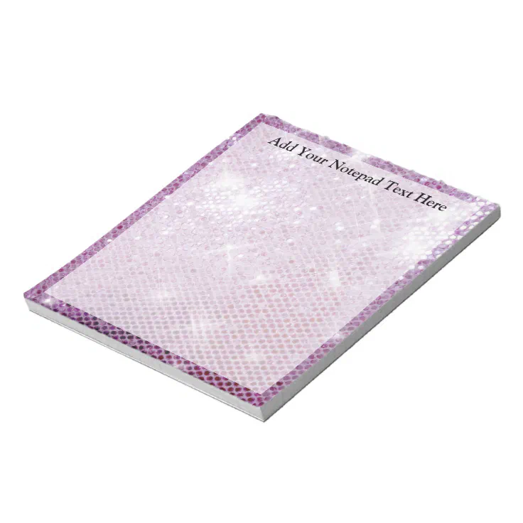 Pink Sparkle-Look Notepad | Zazzle