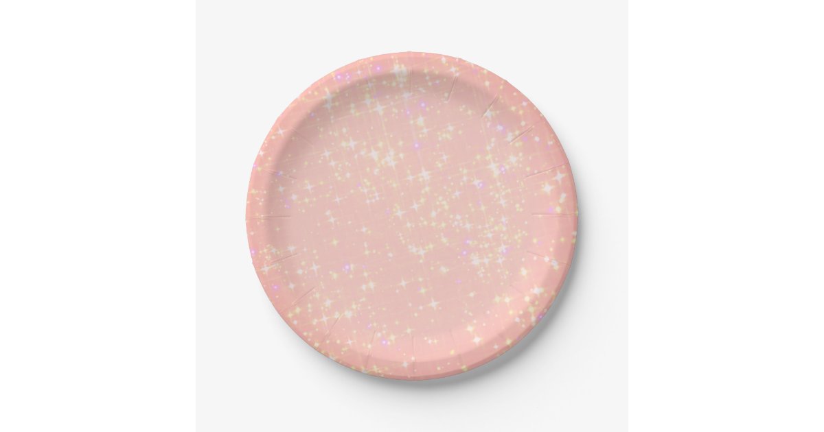 Pink sparkle paper plate | Zazzle