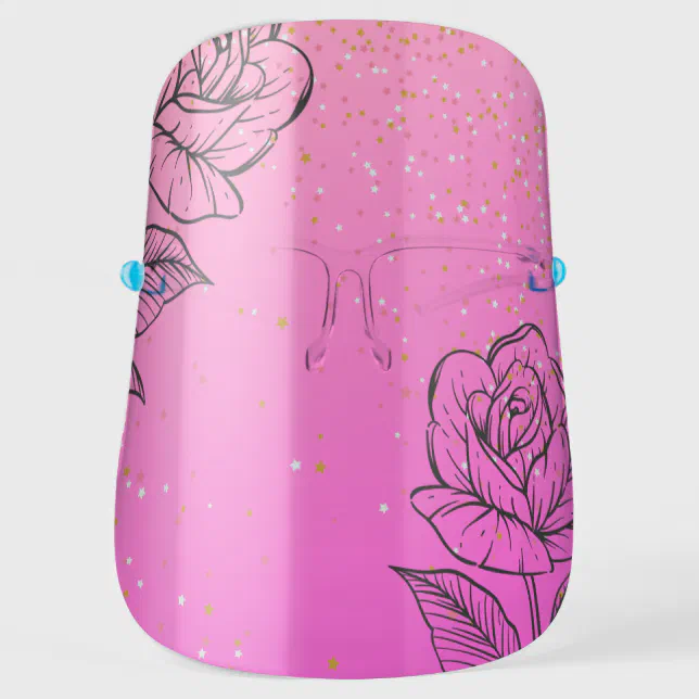 Pink Sparkle Princess Rose Face Shield | Zazzle