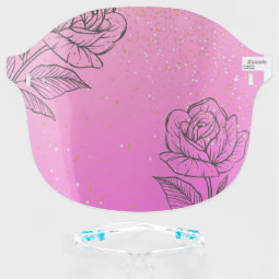 Pink Sparkle Princess Rose Face Shield | Zazzle