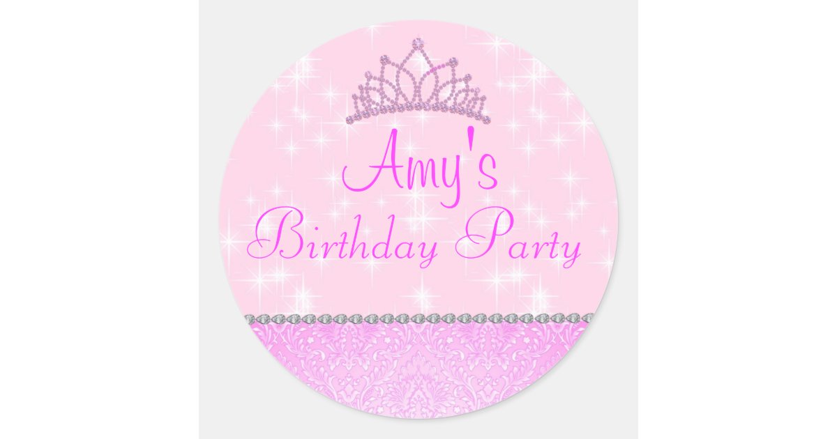 Pink Sparkle Princess Sticker | Zazzle