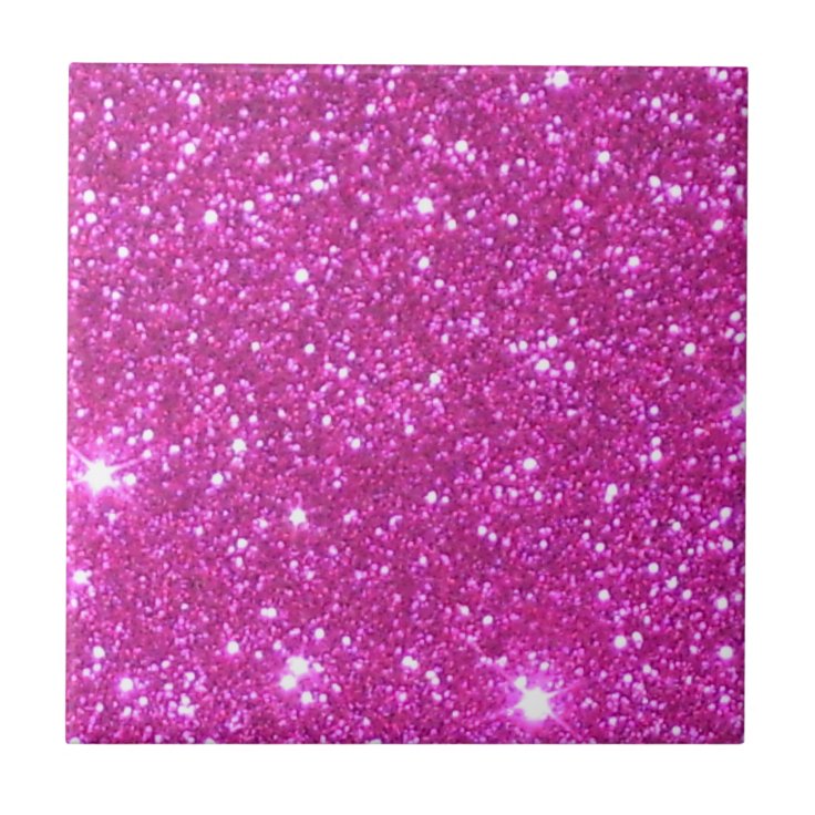 Pink Sparkle Sparkly Glitter Girly Girl Stuff Glam Ceramic Tile | Zazzle