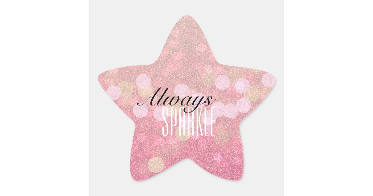 Pink Sparkle Star Sticker | Zazzle