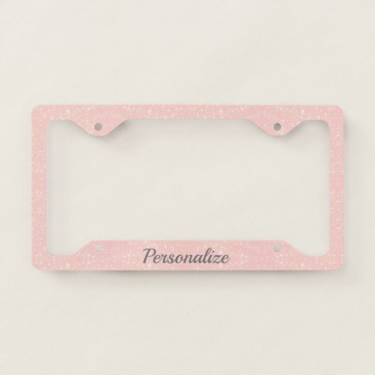 Pink Sparkles License Plate Frame | Zazzle