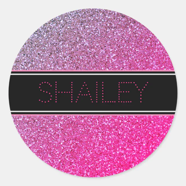 Pink Sparkles Sticker or Envelope Seal | Zazzle