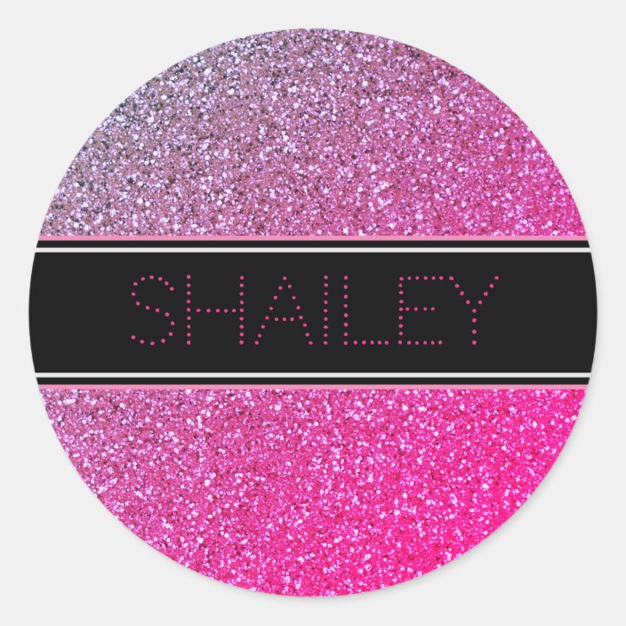 Pink Sparkles Sticker or Envelope Seal | Zazzle.com