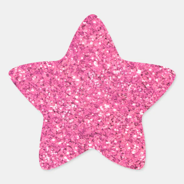 Pink sparkling glitter pattern star sticker | Zazzle