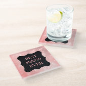 Pink sparkly Best FRIEND Ever! design Glass Coaster | Zazzle