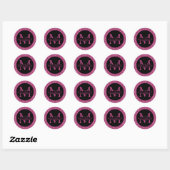 Pink Sparkly Glitter Personalized Name Classic Round Sticker | Zazzle