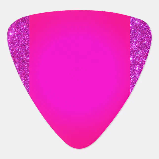 Pink Sparkly Hot Pink Rock n Roll Guitar Pick | Zazzle
