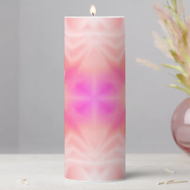 Pink Splash Pillar Candle | Zazzle