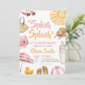 Pink Splish Splash Baby Shower Invitation | Zazzle