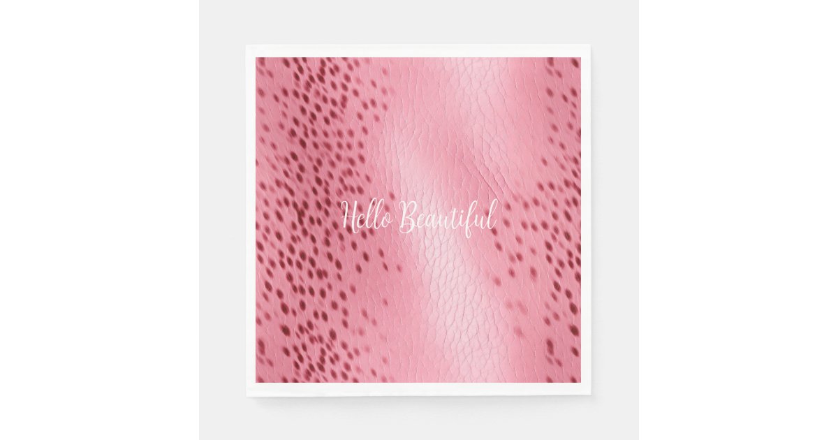 Pink Spotted Leopard Animal Print Napkins | Zazzle