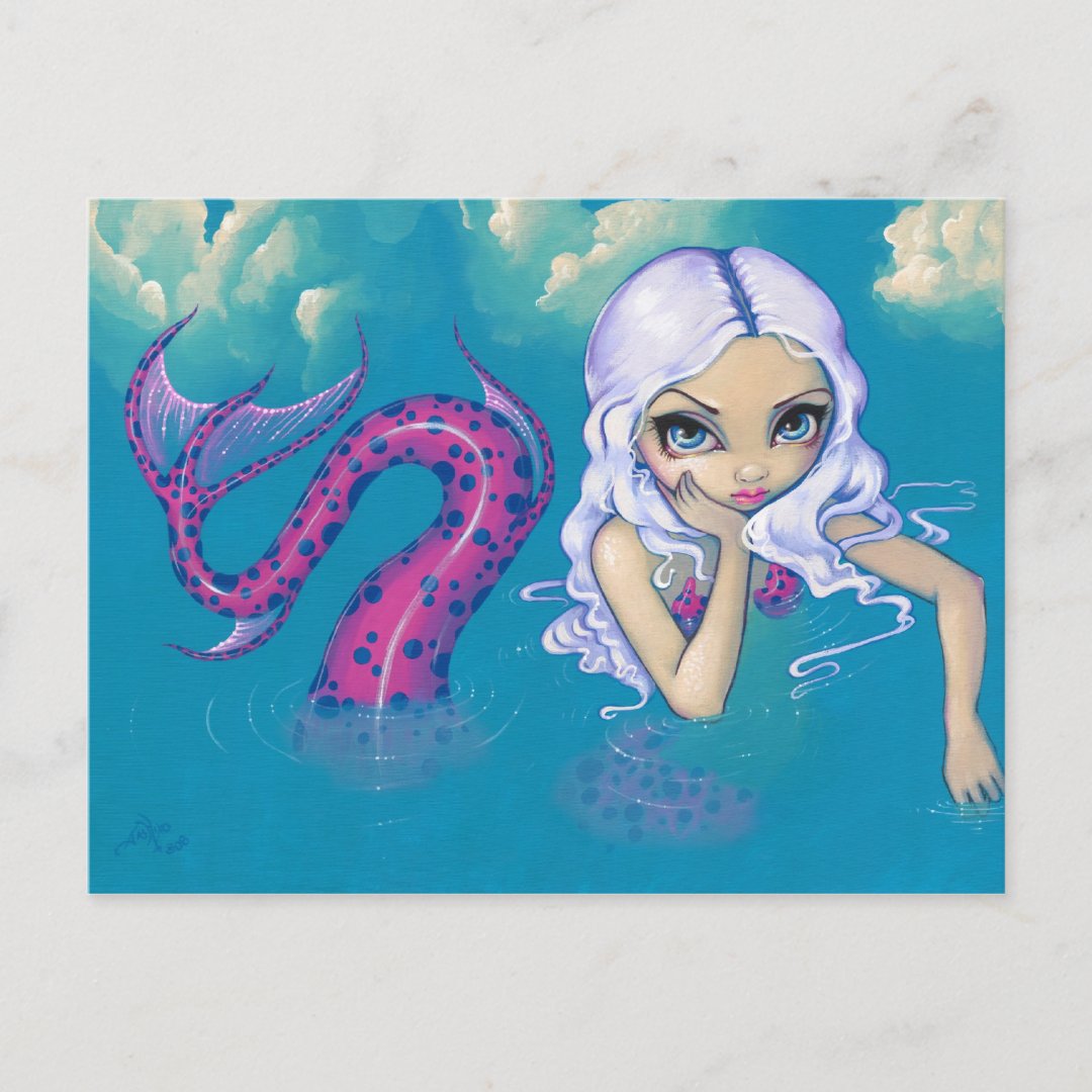 "Pink Spotted Mermaid" Postcard | Zazzle