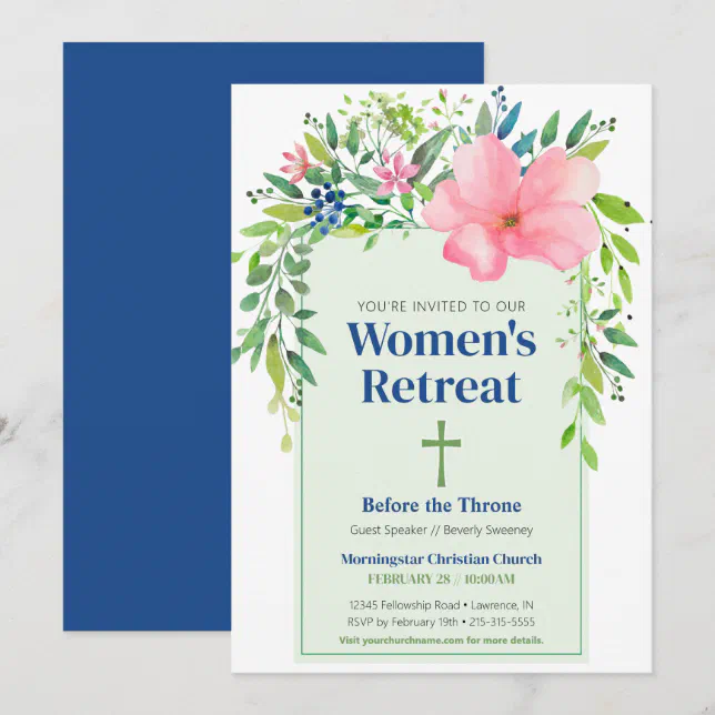 Pink Spring Floral Women's Retreat Invitation | Zazzle