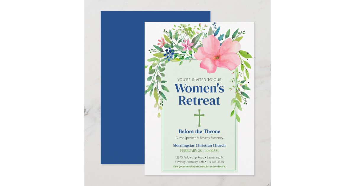 Pink Spring Floral Women's Retreat Invitation | Zazzle