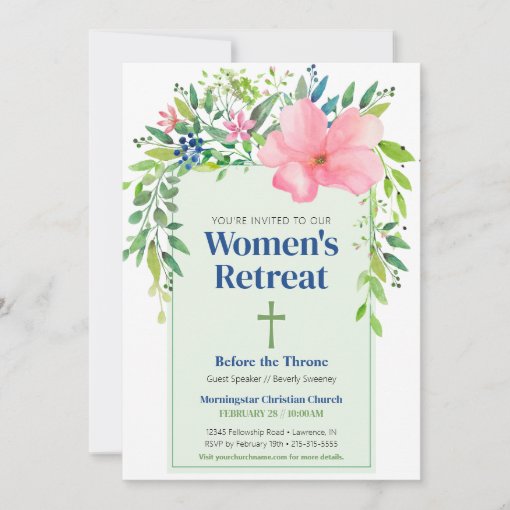 Pink Spring Floral Women's Retreat Invitation | Zazzle