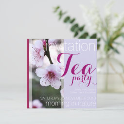 Pink Spring Tea Party Invitations | Zazzle
