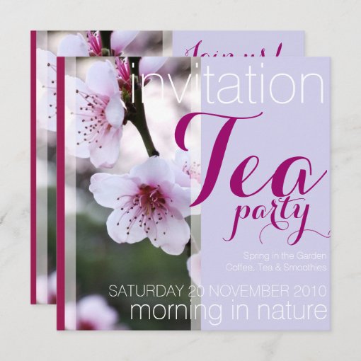 Pink Spring Tea Party Invitations | Zazzle