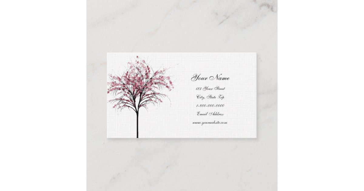 Pink Spring Trees Business Cards | Zazzle
