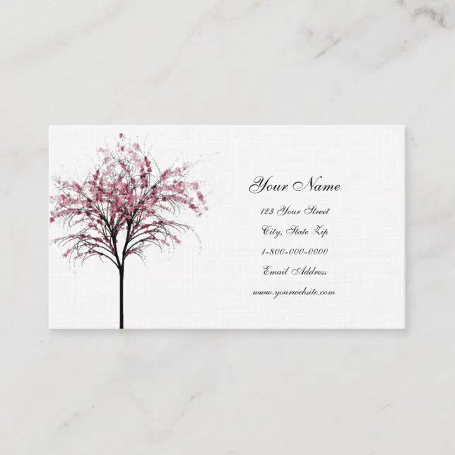 Pink Spring Trees Business Cards | Zazzle