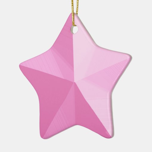 Pink Star Christmas Ornament Customizable Template | Zazzle