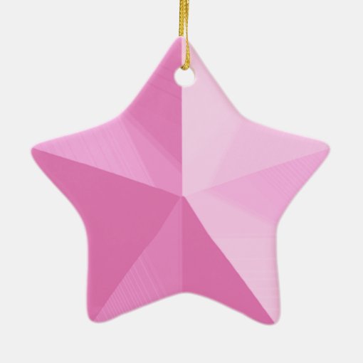 Pink Star Christmas Ornament Customizable Template | Zazzle