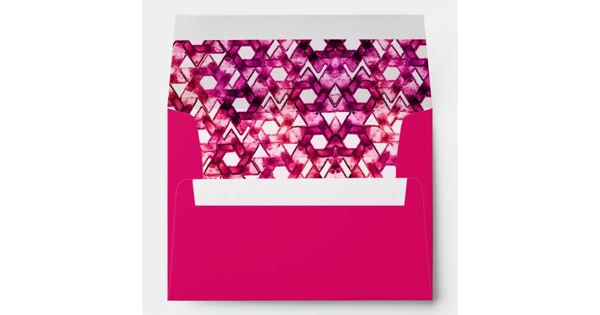 Pink Star of David Damask Envelope | Zazzle
