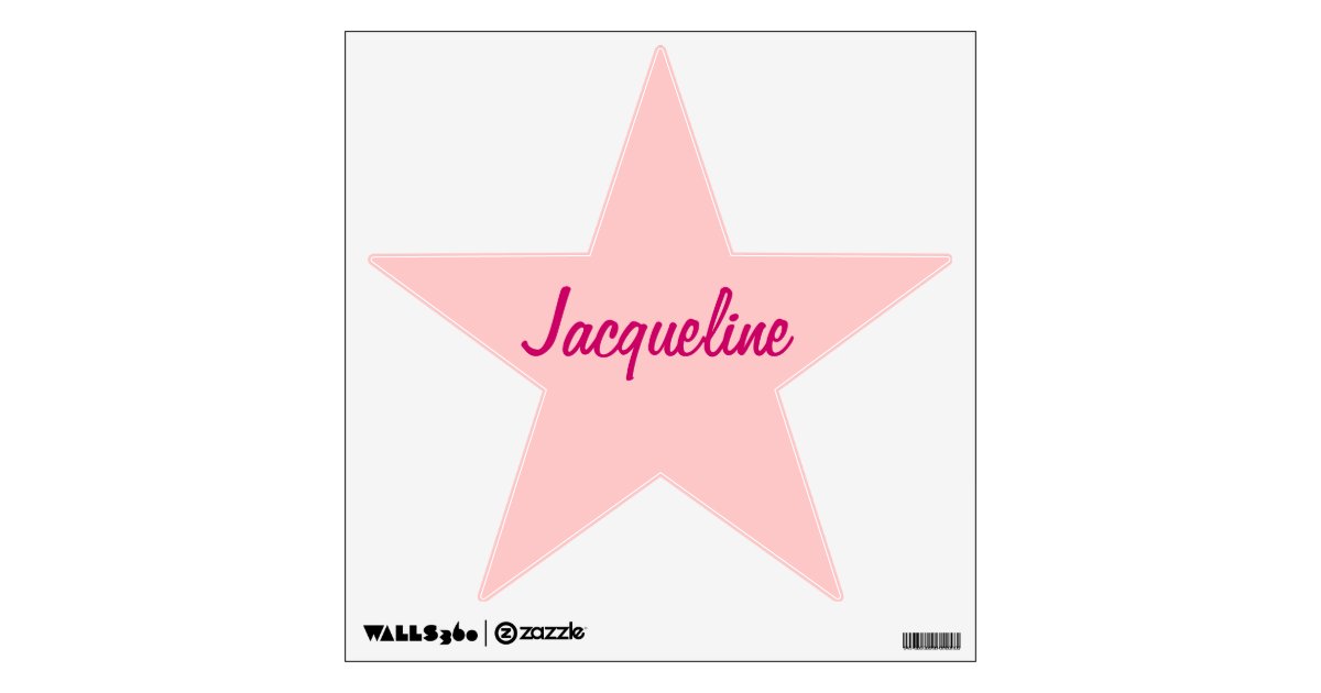 Pink Star Personalized Wall Decal | Zazzle
