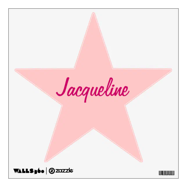 Pink Star Personalized Wall Decal | Zazzle